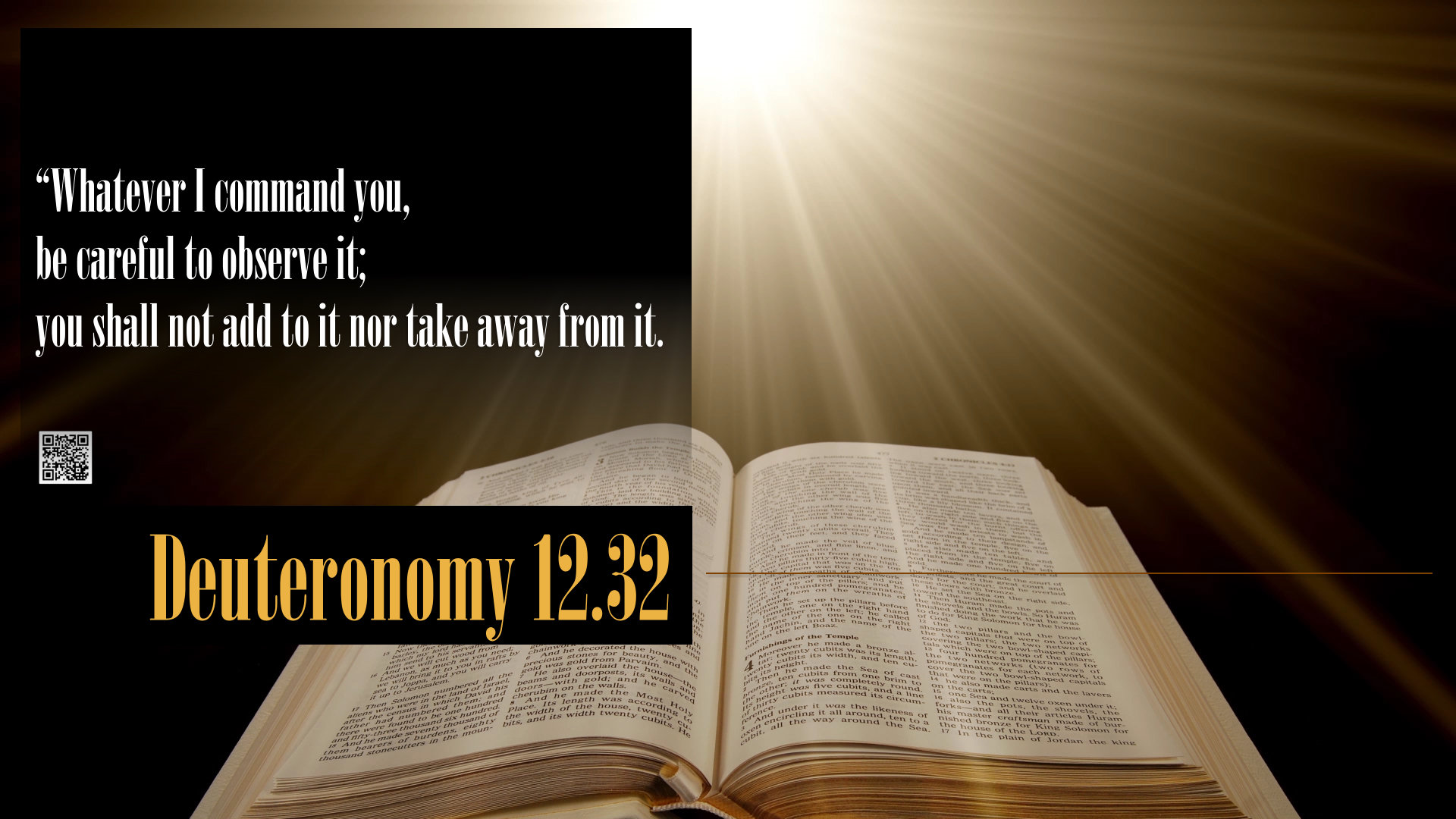 Deuteronomy 12.32 | This Is TRUTH