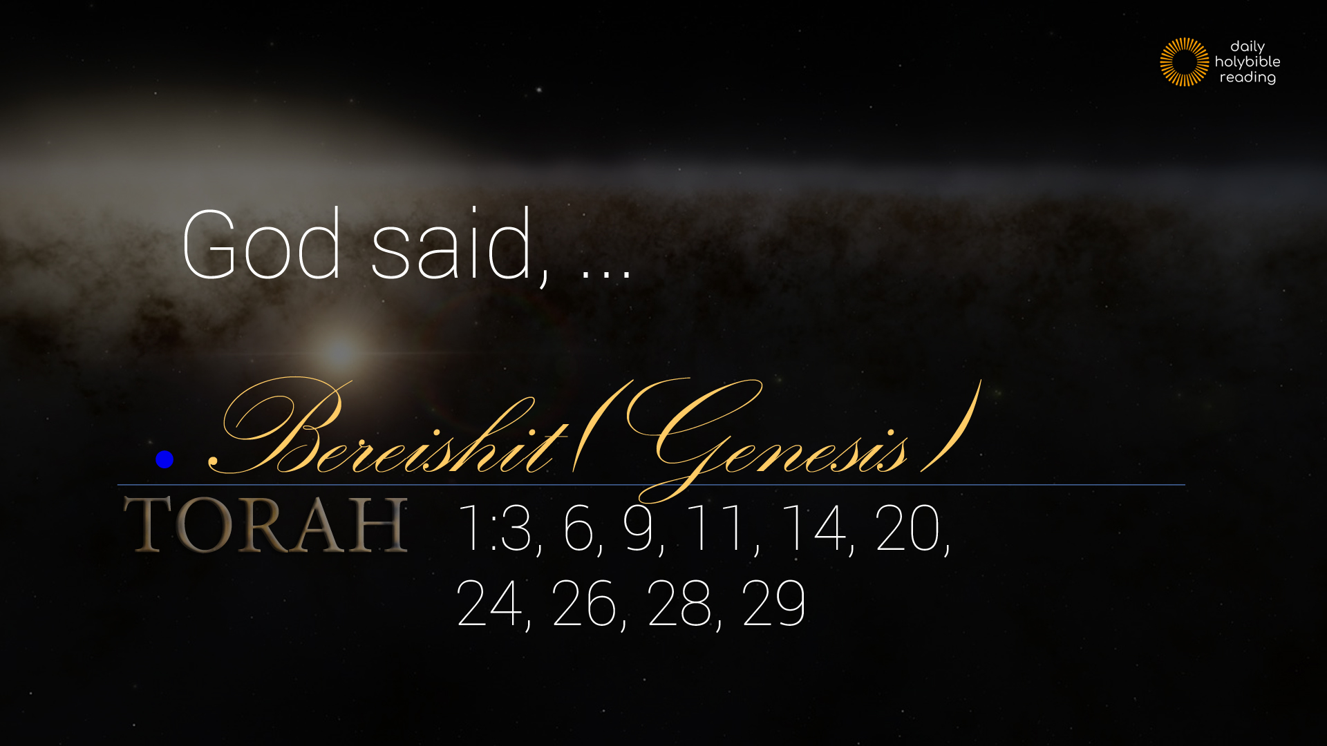 GENESIS Chapter 1 | Daily Holy Bible Reading