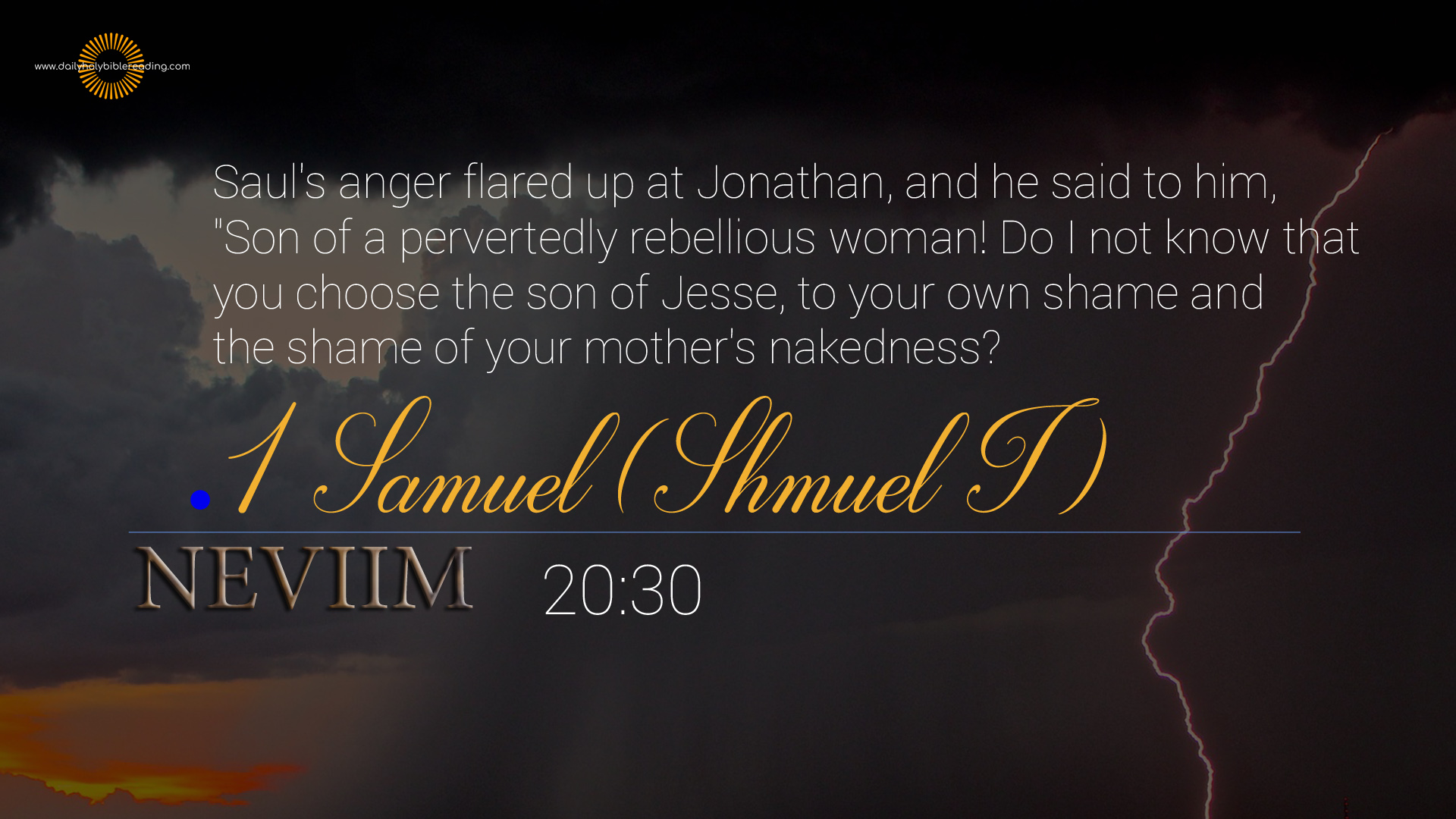 1 SAMUEL Chapter 20 | Daily Holy Bible Reading