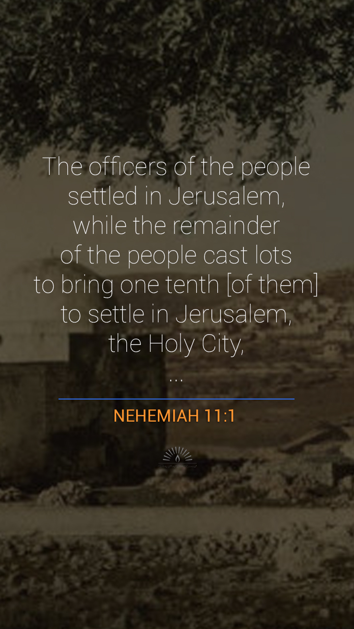 Nehemiah Chapter 11 | Daily Holy Bible Reading